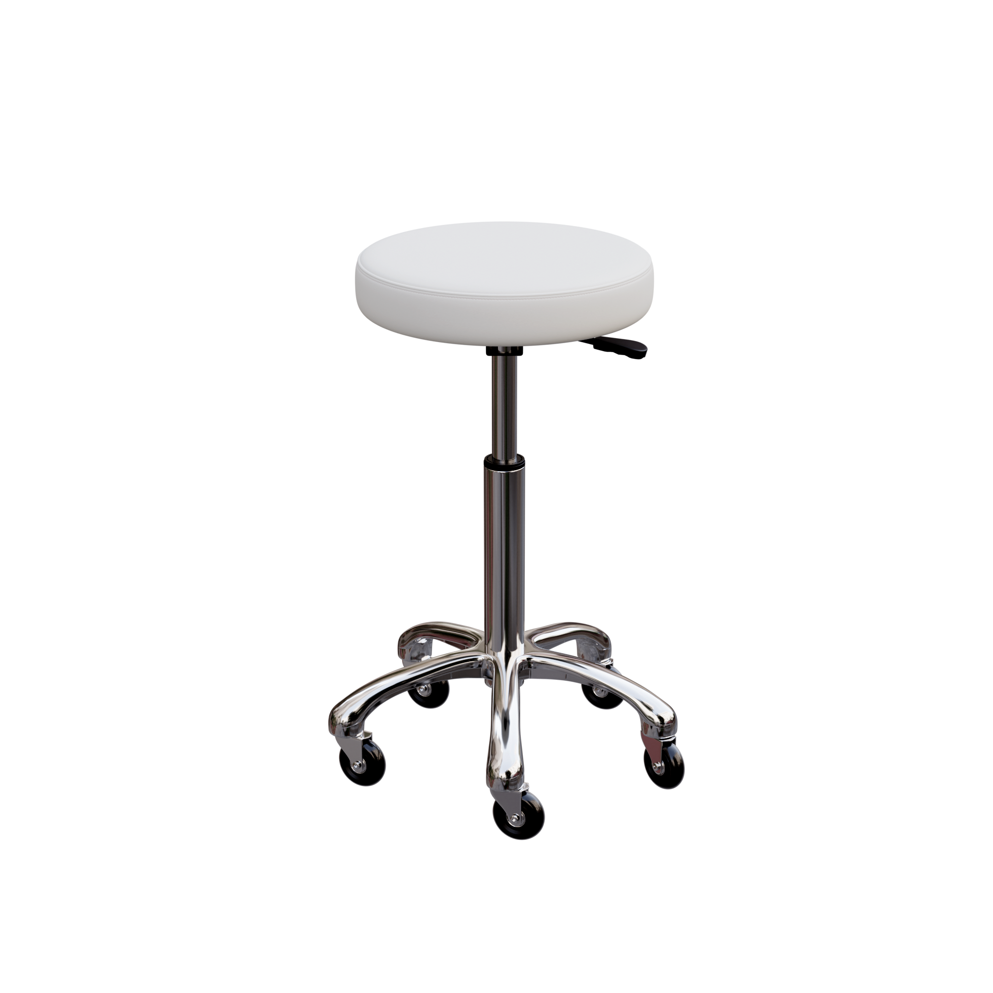 Grey Button Stool with Metal Base | USA Salon and Spa